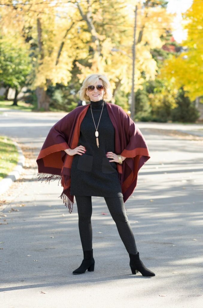 How to Wear a Fall Poncho