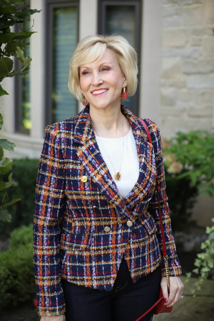 Elevate Your Style with a Plaid Tweed Jacket - Fabulous after 40