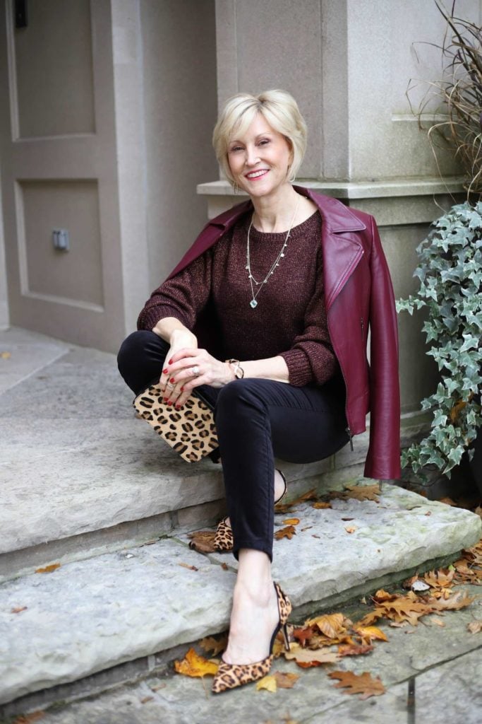 A Casual, Chic Way to Wear a Shimmer Sweater - Fabulous after 40