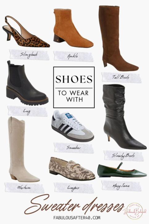 What Shoes to Wear with Sweater Dresses: A Style Guide - Fabulous after 40